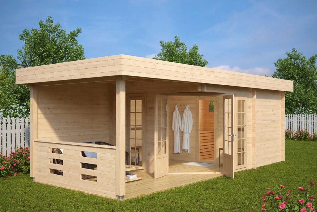 Sauna de jardín Paula / 12m² / 7x3m / 44mm - Casetas de Jardin 24