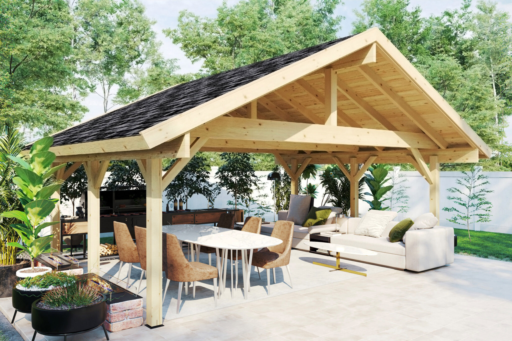 Large Wooden Garden Pergola Henley XL 6 x 5m - Casetas de Jardin 24