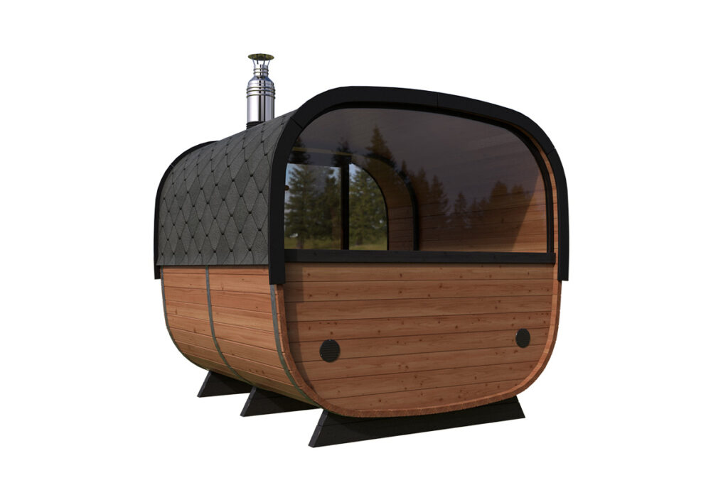 Sauna de barril pequeña - 2,4 x 2,4 m